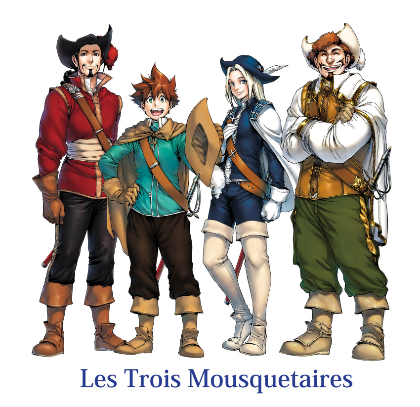 Safebooru - 4boys :d aoihon aramis (three musketeers) athos beard black ...