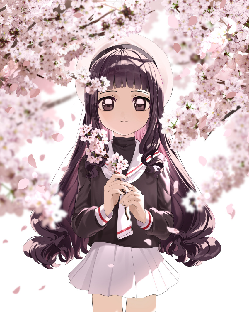 Safebooru - 1girl absurdres beret black hair black shirt brown eyes cardcaptor sakura cherry ...