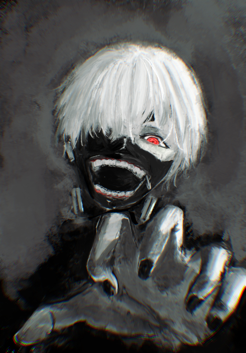 Safebooru - 1boy absurdres gradient background grey background highres ...