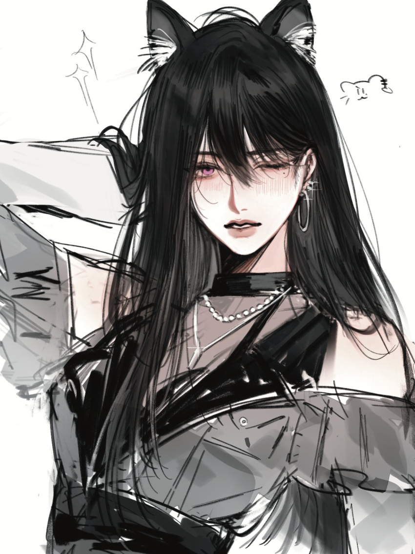 Safebooru - 1girl animal ears bang dream! bang dream! it's mygo!!!!! black hair cat ears cat ...