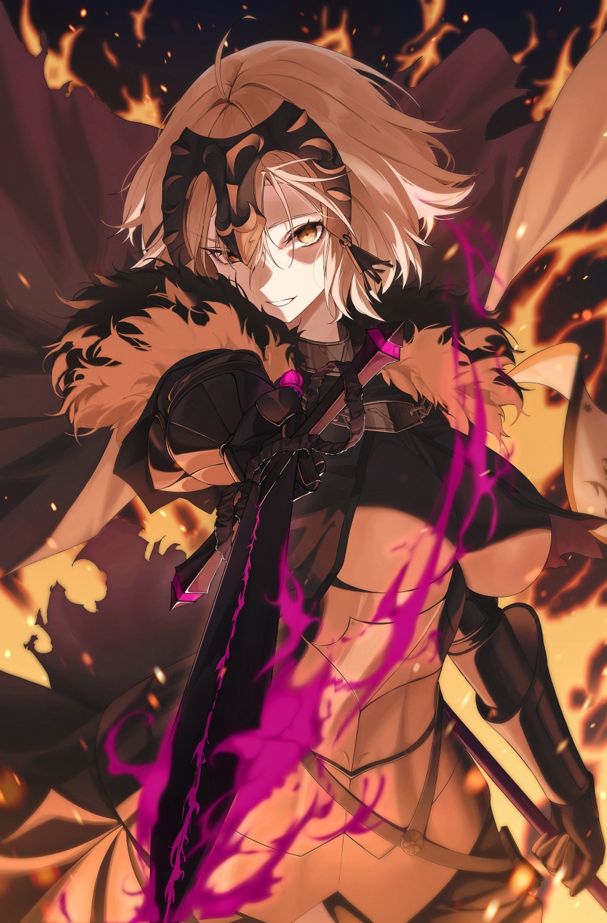 Safebooru - 1girl absurdres ahoge armor armored dress black armor black ...