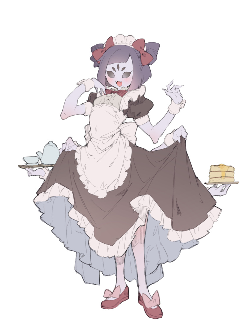 Safebooru - 1girl :d apron arthropod girl black dress black eyes blush ...
