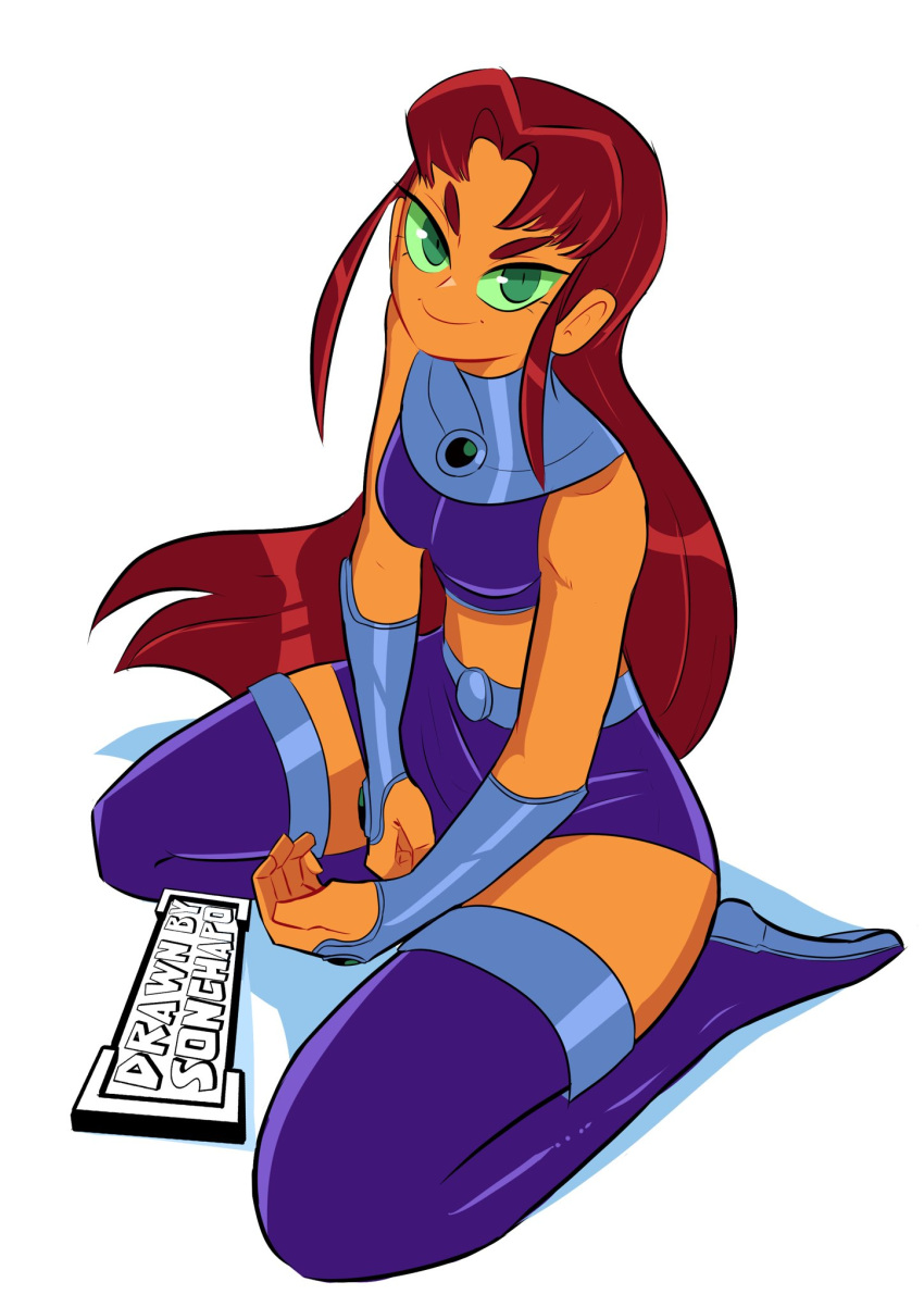 Safebooru - 1girl artist name boots bracer colored sclera colored skin crop top dc comics ...