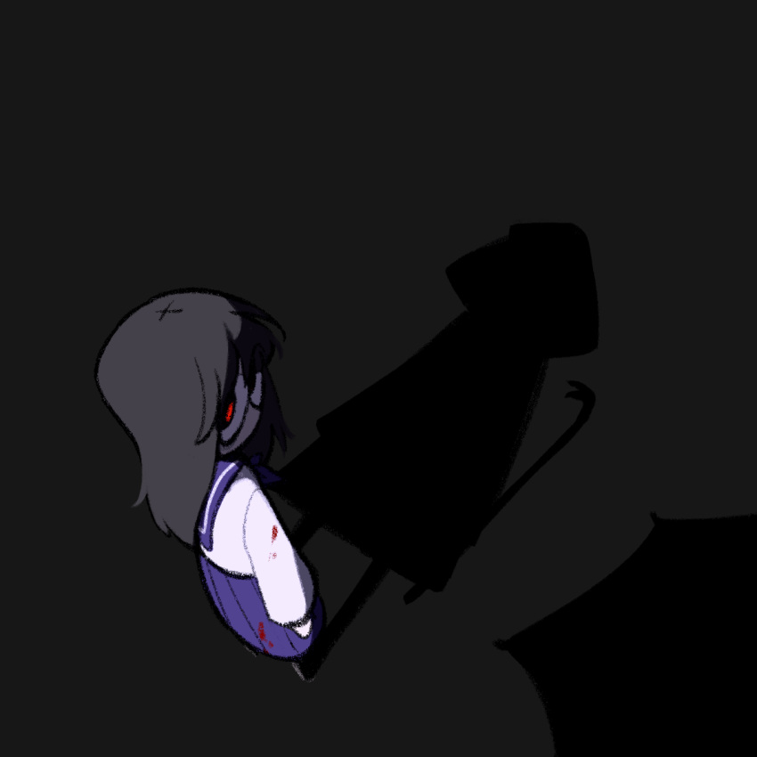 Safebooru - 1girl black background black hair blood blood on clothes ...