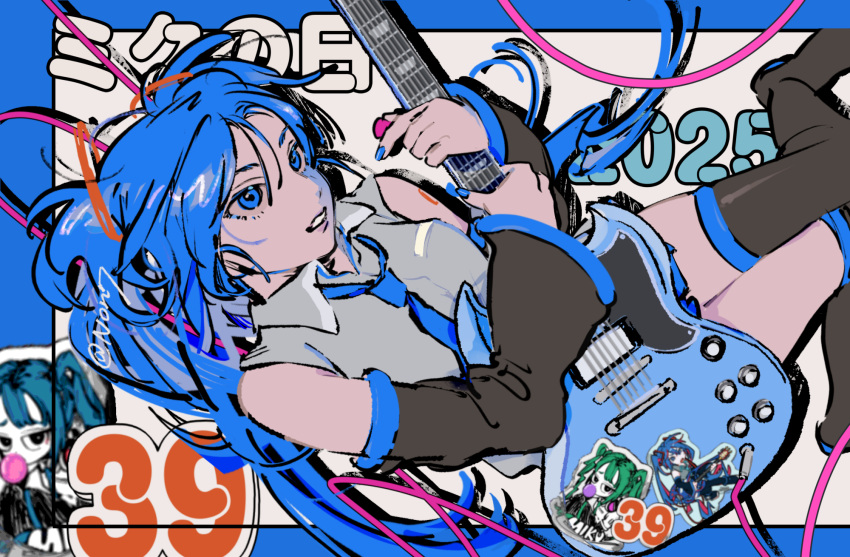 Safebooru 1girl 2025 Black Boots Blue Eyes Blue Hair Blue Nails Blue 2452