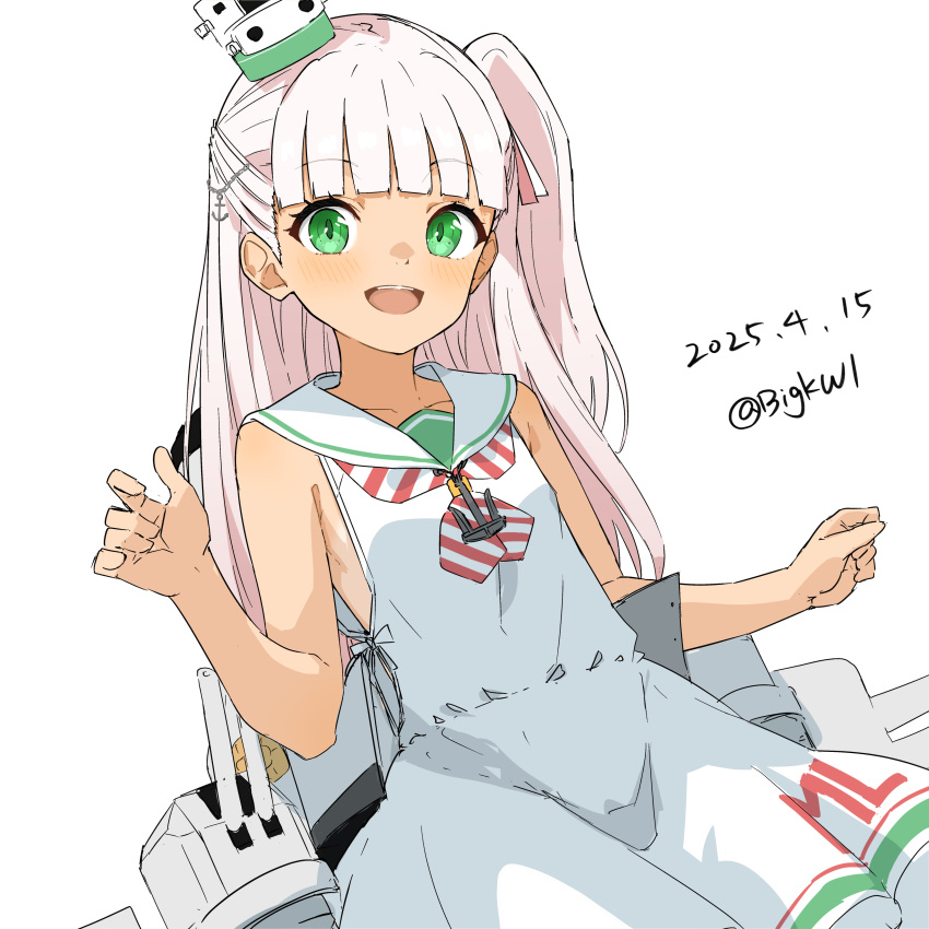 Safebooru 1girl Absurdres Bigkwl Cannon Dated Dress Green Eyes Hair 3553