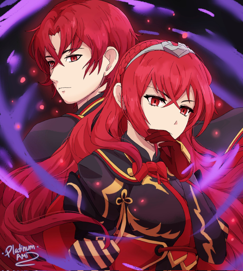 Safebooru - 1boy 1girl aura black cape cape crossed bangs dark aura ...