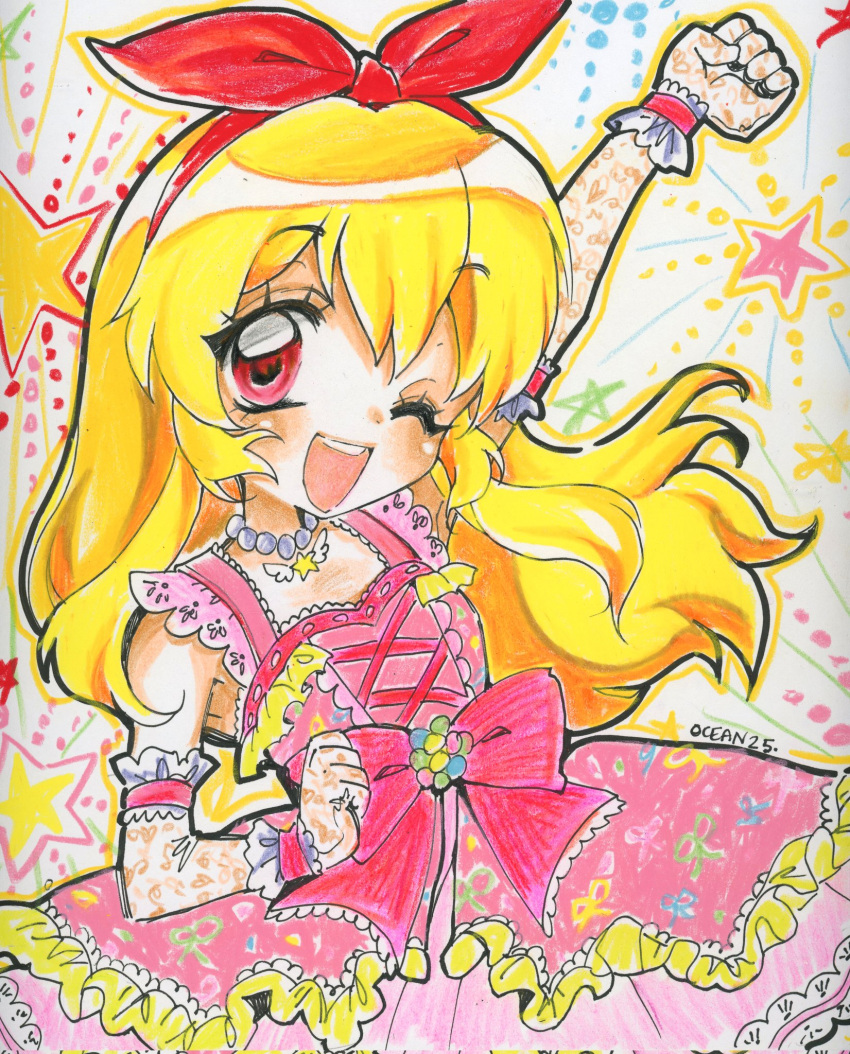 Safebooru - 1girl 2000s (style) aikatsu! aikatsu! (series) arm up bead ...