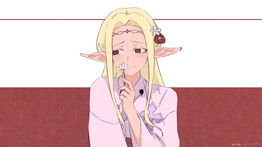 Safebooru - 1girl absurdres blonde hair circlet dated edomae elf eldali ...