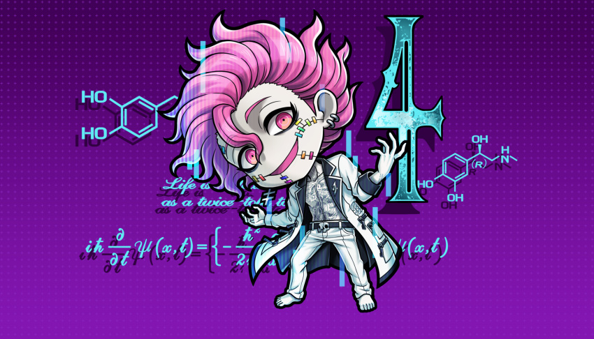 Safebooru - 1boy :d bags under eyes barefoot chest tattoo chibi chibi ...