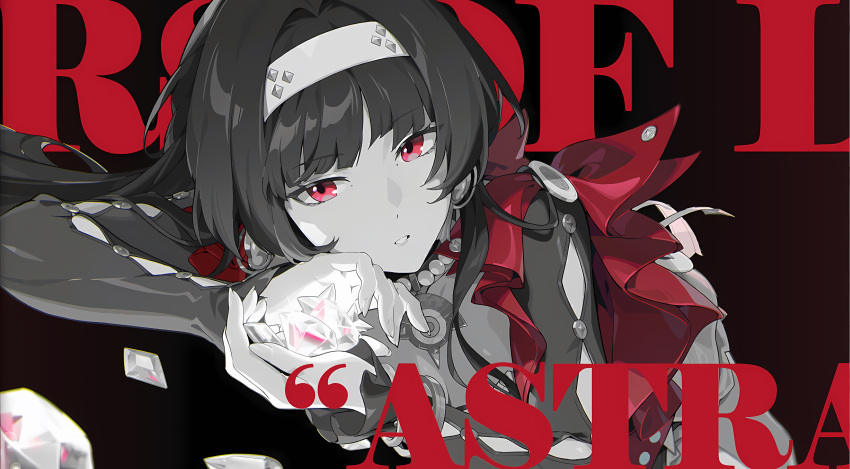 Safebooru - 1girl absurdres astra yao black hair blunt bangs character name crystal diamond ...