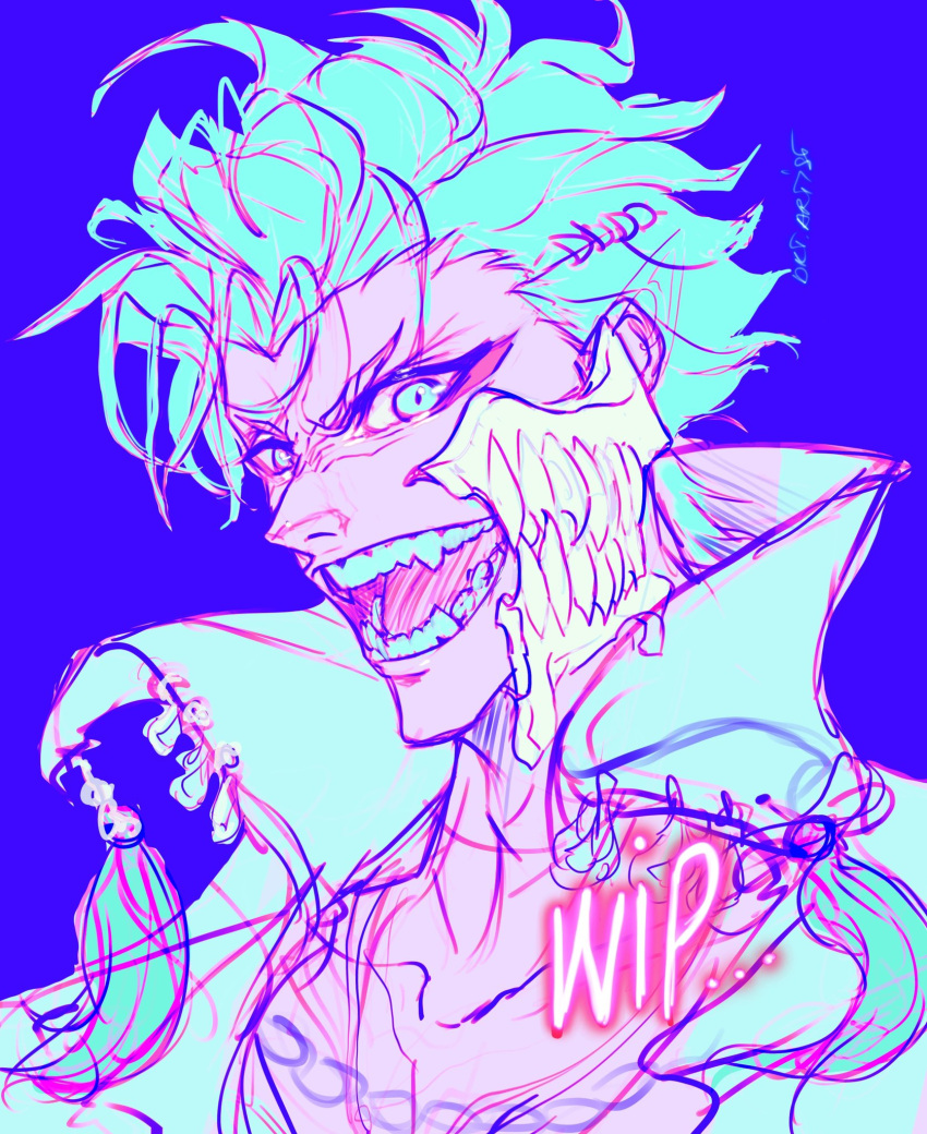 Safebooru - arrancar artistdkt bleach blue background blue eyes blue ...
