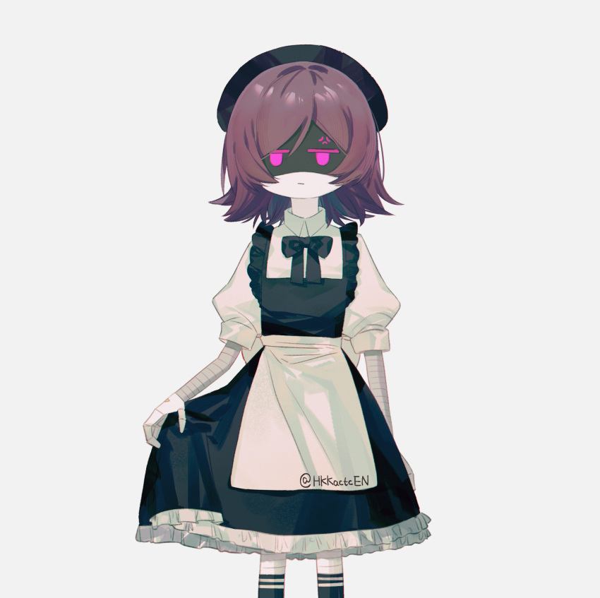 Safebooru - 1girl alternate costume android apron beanie black hat ...
