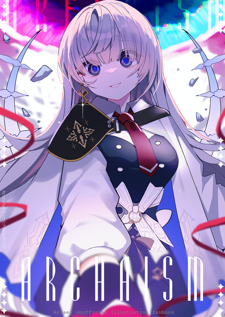 Safebooru - 1girl arcaea blonde hair blue eyes breasts clover 39 empty ...