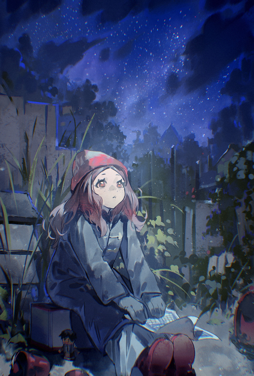 Safebooru - 1girl amy pond beanie black coat black gloves boots brown eyes brown hair character ...