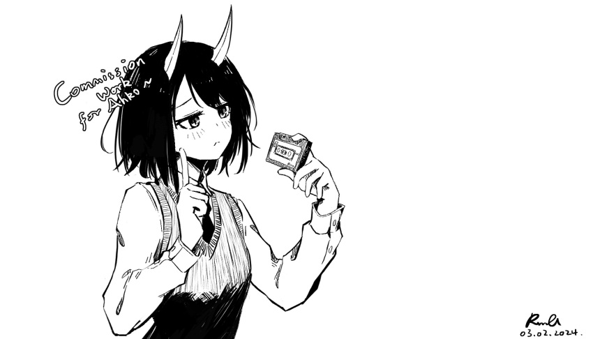Safebooru 1girl Aoki Ruri Collared Shirt Commission Commissioner Name 1498