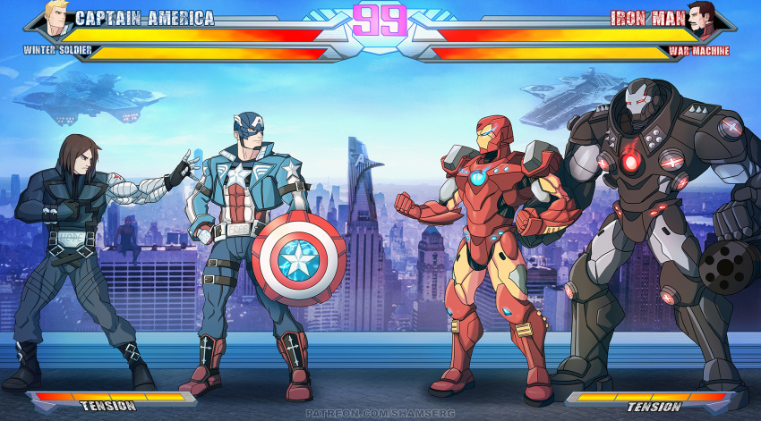 Safebooru - 4boys animification arc reactor armor armored bodysuit avengers (series) belt black ...