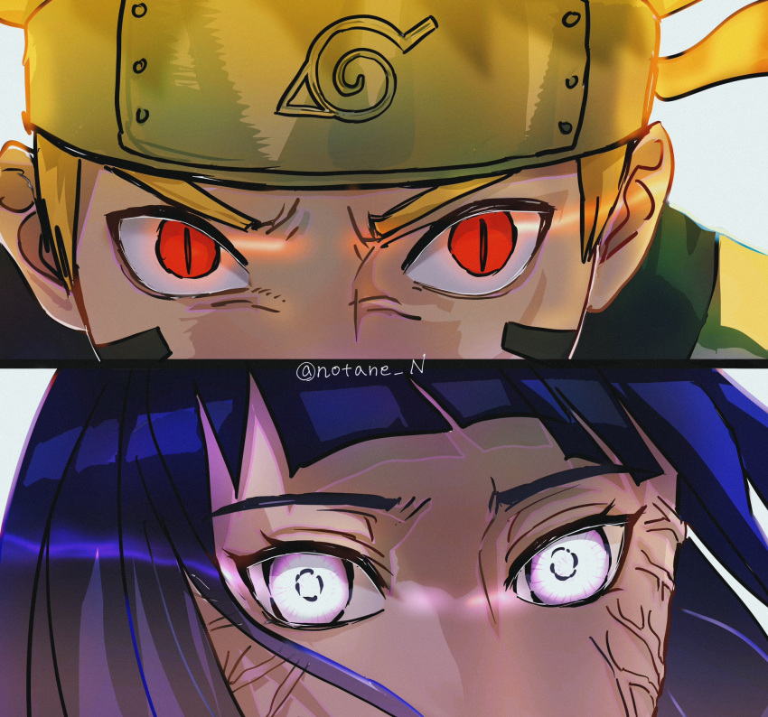 Safebooru - 1boy 1girl artist name byakugan eye focus forehead ...