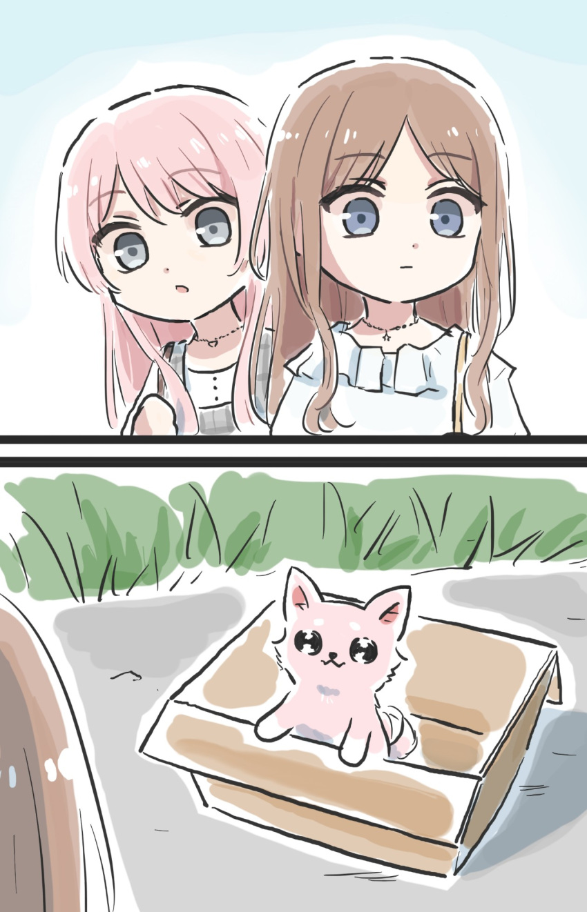 Safebooru - 2girls bang dream! bang dream! it's mygo!!!!! blue eyes box brown hair cardboard box ...