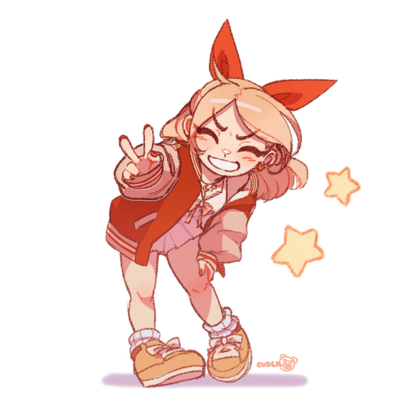 Safebooru - 1girl ^ ^ artist name blonde hair closed eyes cudlil cudlil ...