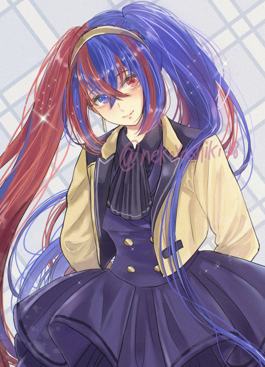 Safebooru - 1girl alternate costume alternate hairstyle blue eyes blue hair braid crossed bangs ...