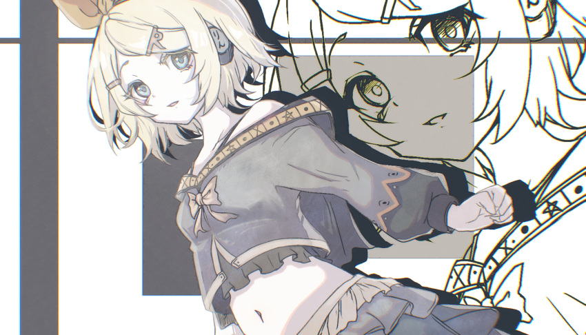 Safebooru - 1girl aqua eyes bare shoulders black capelet black shirt black skirt blonde hair bow ...