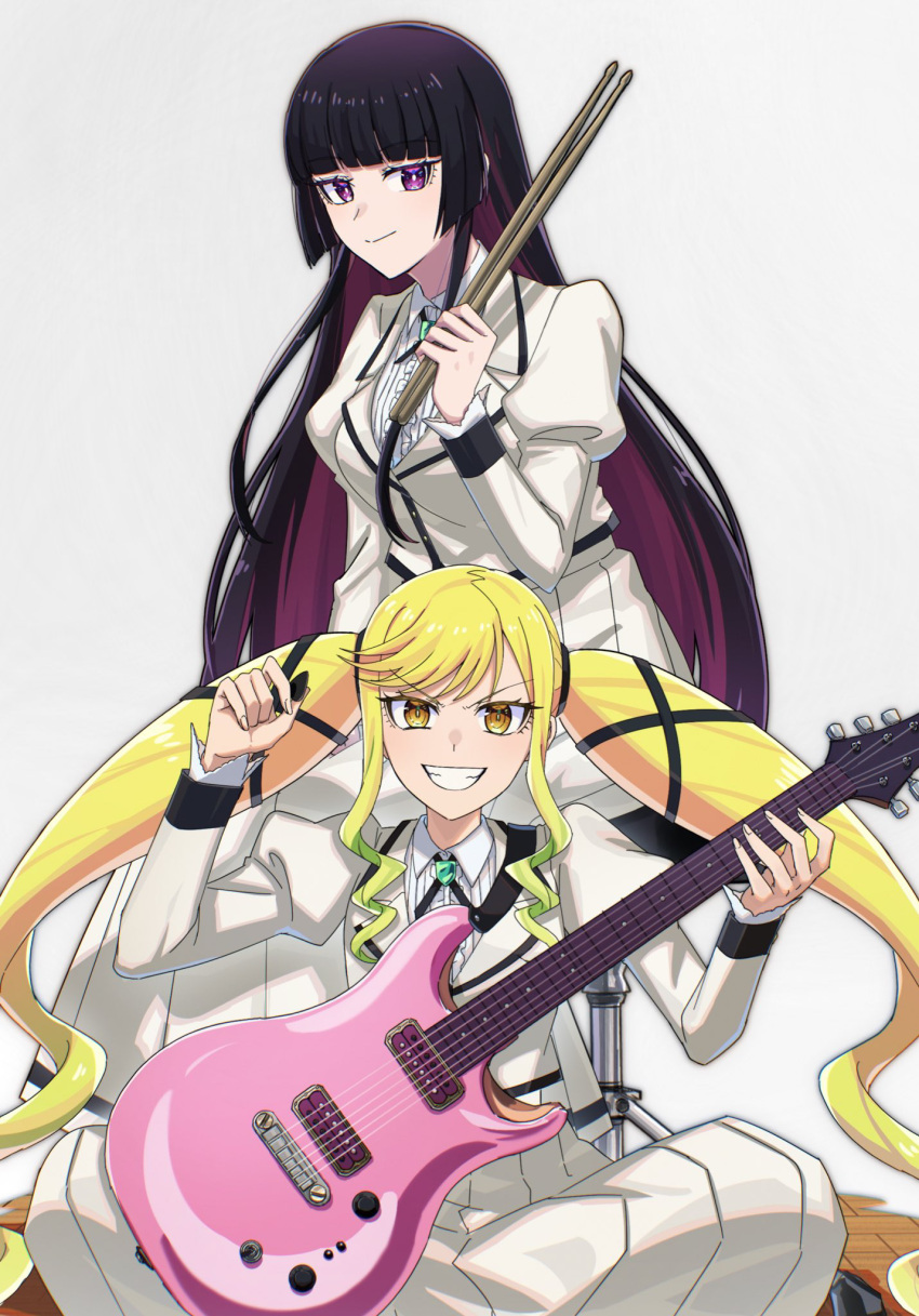 Safebooru - 2girls anime coloring aoki shizumi black hair blonde hair ...