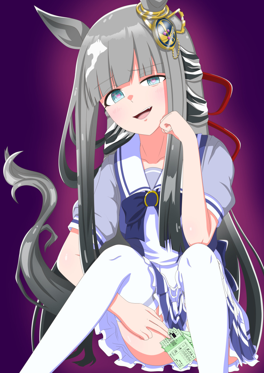 Safebooru - absurdres animal ears betting ticket blue eyes blunt bangs blush breasts chrono ...