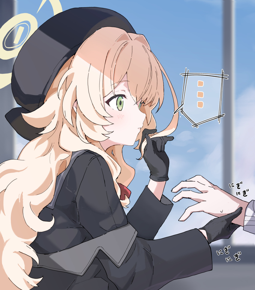 Safebooru - ... 1girl absurdres black coat black gloves black hat black shirt blonde hair blue ...