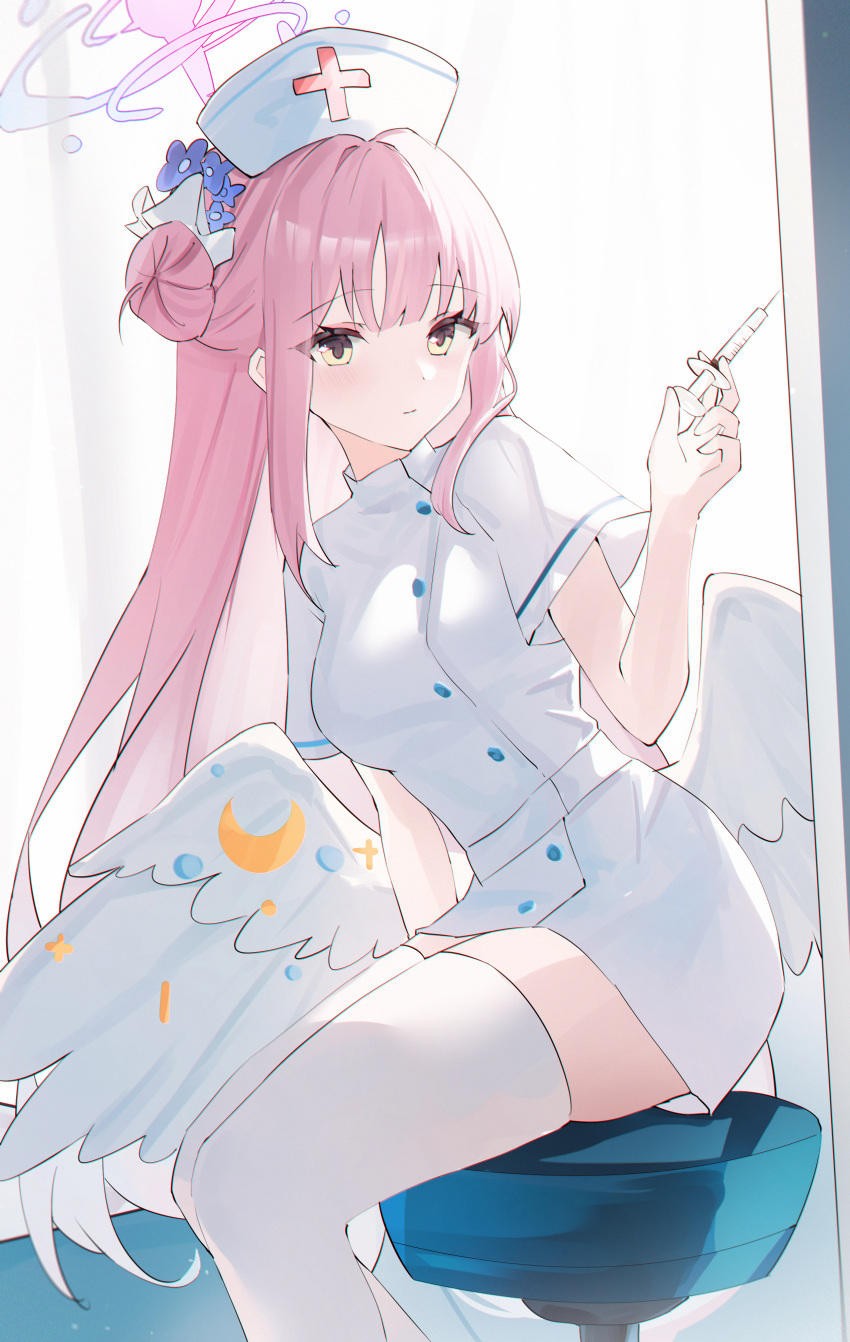 Safebooru - 1girl absurdres alternate costume blue archive breasts closed mouth commentary cross ...