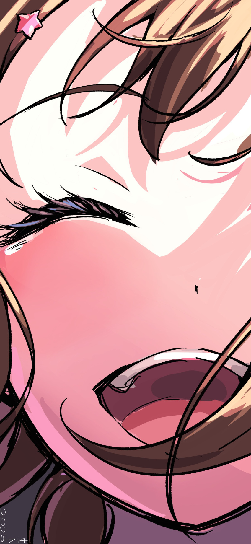 Safebooru - 1girl absurdres bang dream! brown hair close-up closed eyes commentary dated hair ...