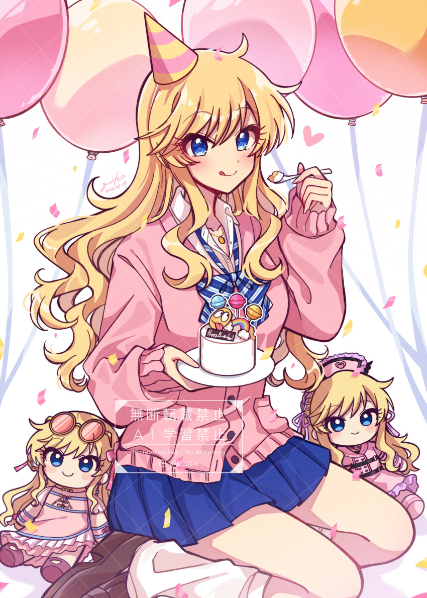 Safebooru - 1girl :q absurdres blonde hair blue eyes blue skirt bow ...