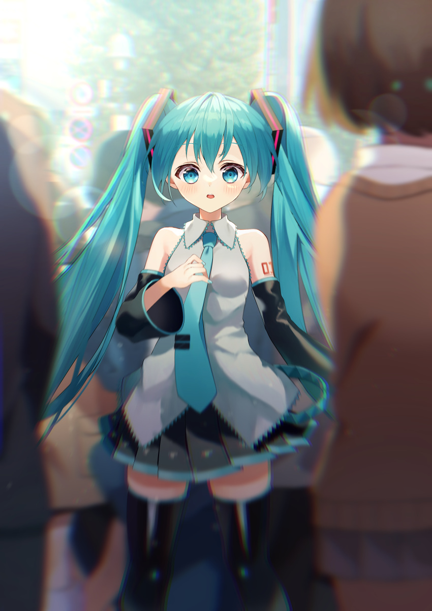 Safebooru - 1girl absurdres blue eyes blue hair blurry blurry background blurry edges blurry ...