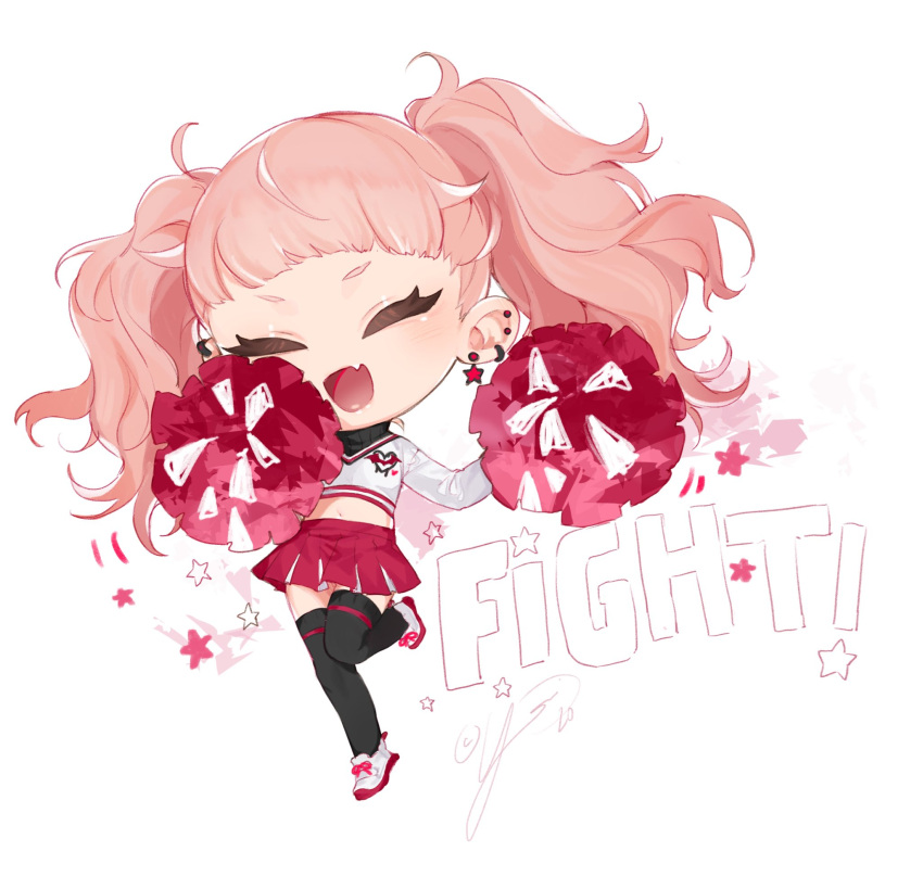 Safebooru - 1girl black thighhighs blunt bangs chibi chibi only closed ...