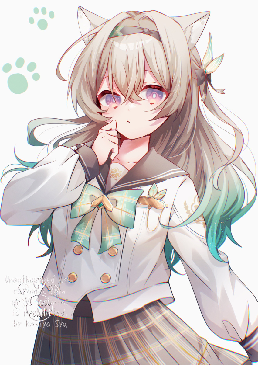 Safebooru - 1girl :o absurdres animal ears black hairband black ribbon ...