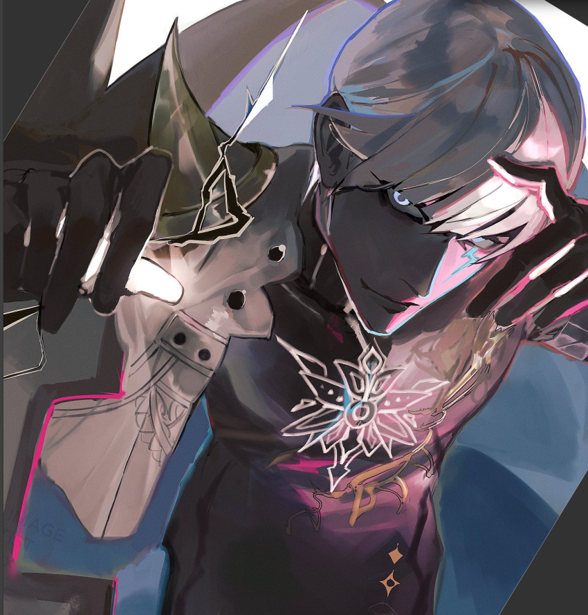 Safebooru - 1boy black lightning blue eyes colored skin fate/grand ...