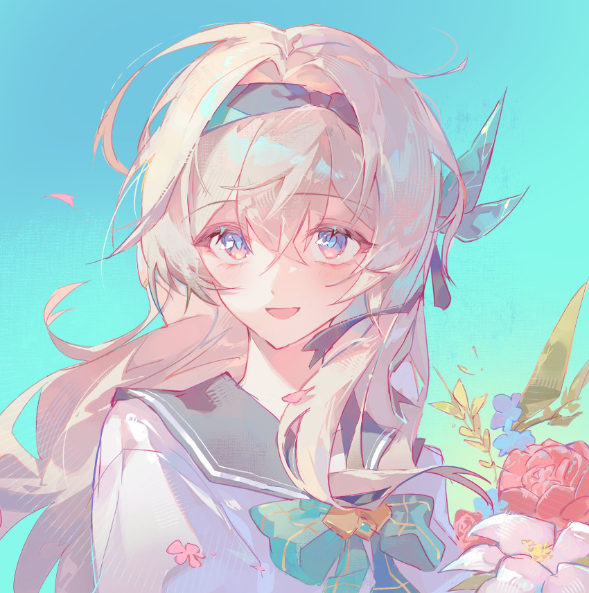 Safebooru - black hairband black ribbon black sailor collar blue ...