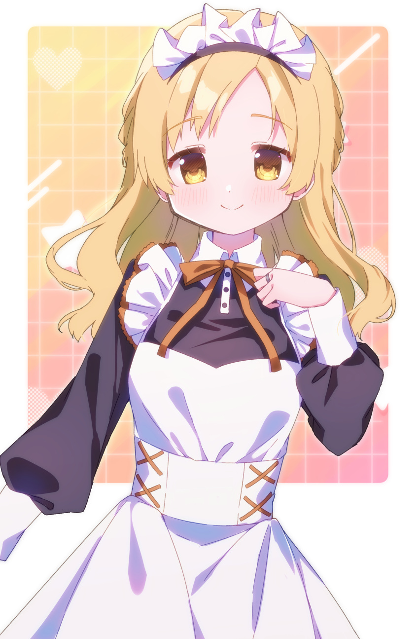 Safebooru - 1girl absurdres alternate costume alternate hairstyle apron black dress blonde hair ...