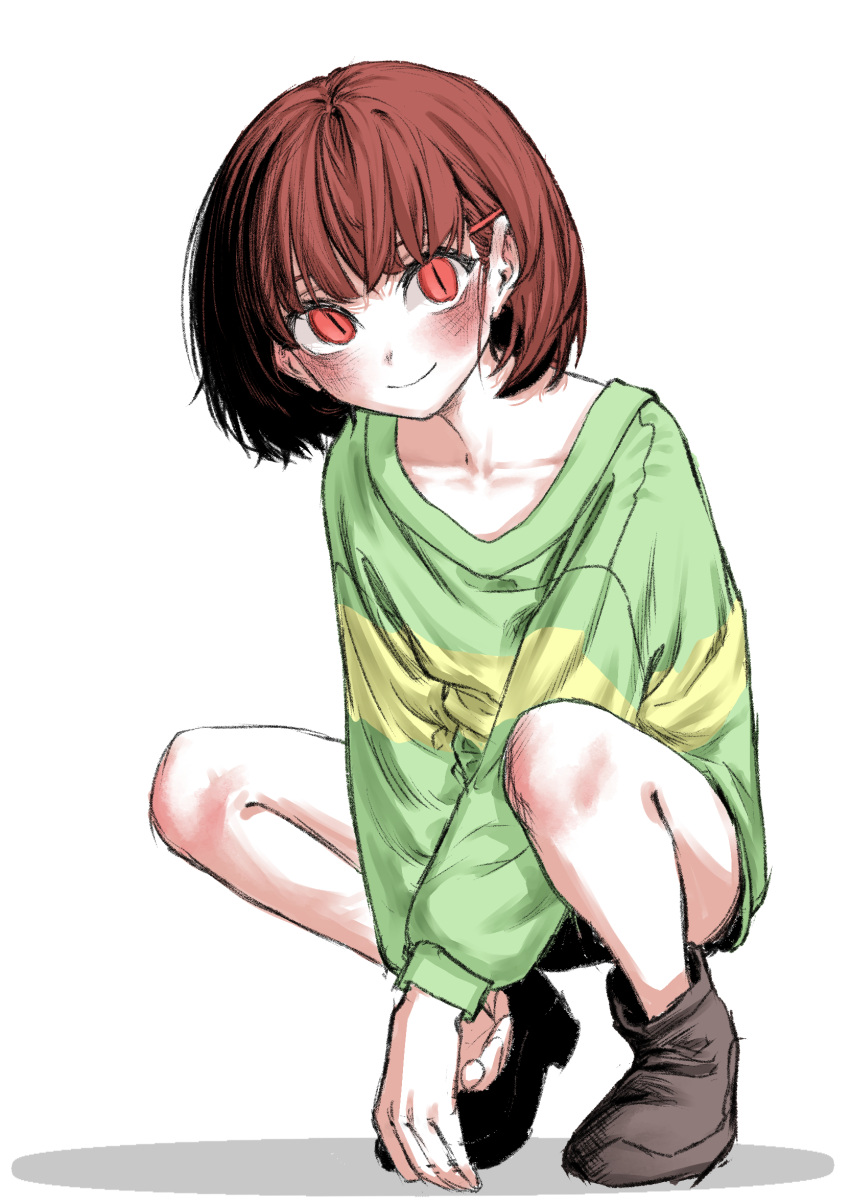 Safebooru - 1other androgynous blush brown hair chara (undertale ...