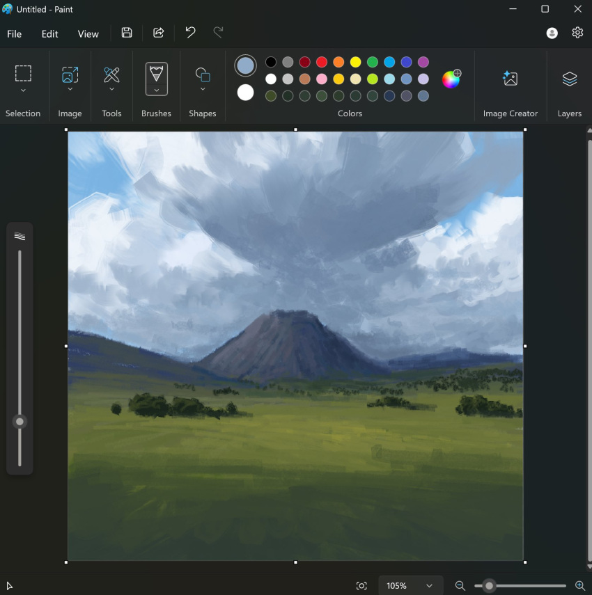 Safebooru - art program in frame bush christian young clouds cloudy sky commentary day grass ...