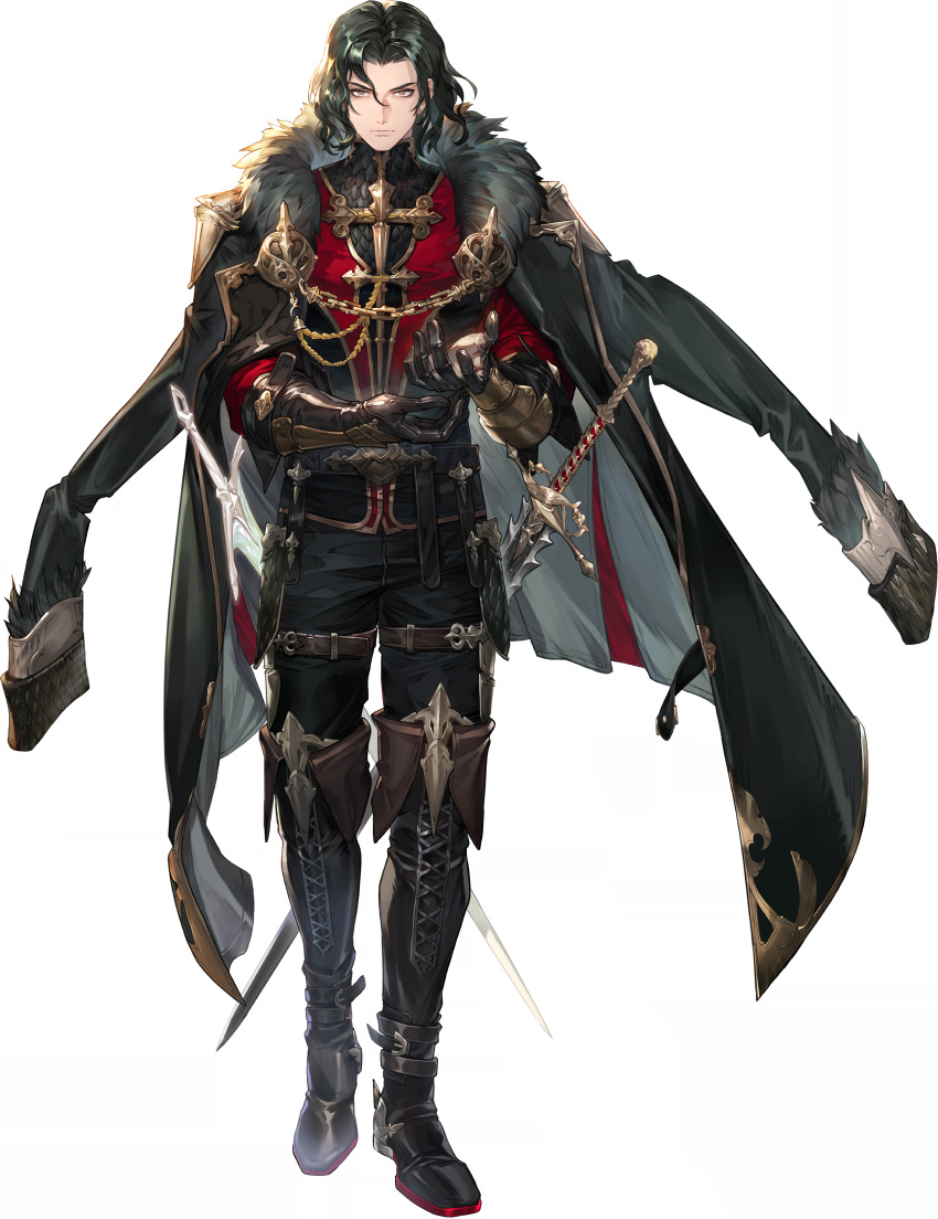 Safebooru - 1boy absurdres aiguillette black coat black hair boots brown boots brown eyes coat ...