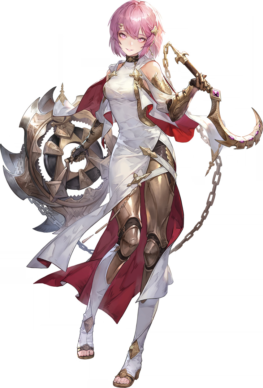 Safebooru - 1girl absurdres bare shoulders capelet chain circular saw ...