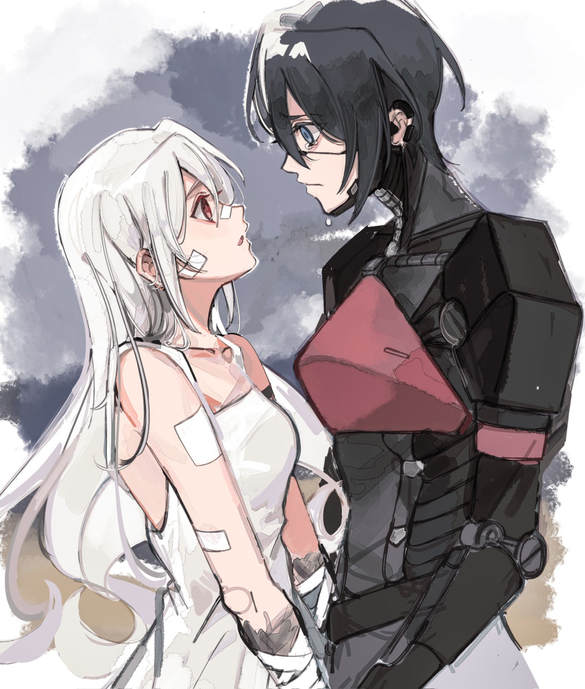 Safebooru - 2girls android ariane yeong black hair blue eyes cyberpunk ...