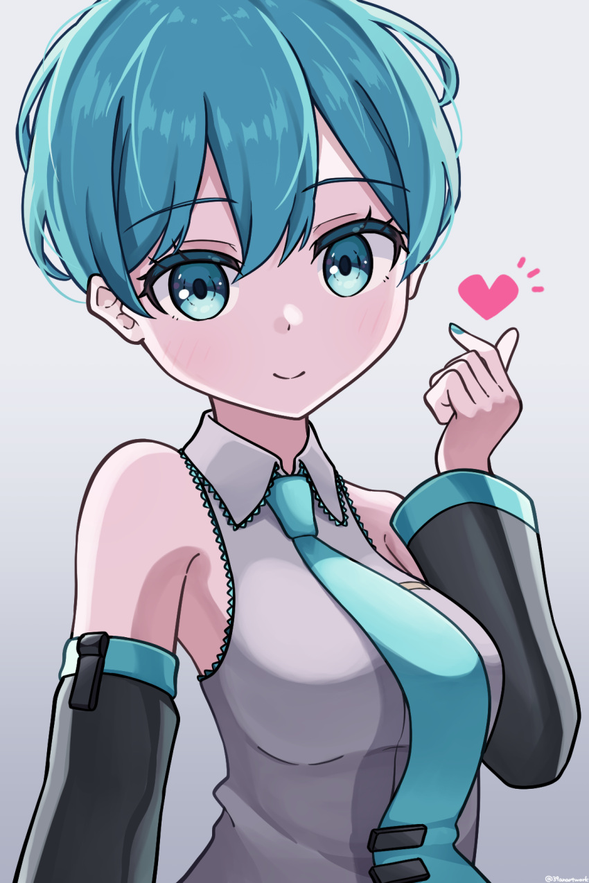 Safebooru - 1girl alternate hair length alternate hairstyle aqua eyes aqua hair aqua nails aqua ...