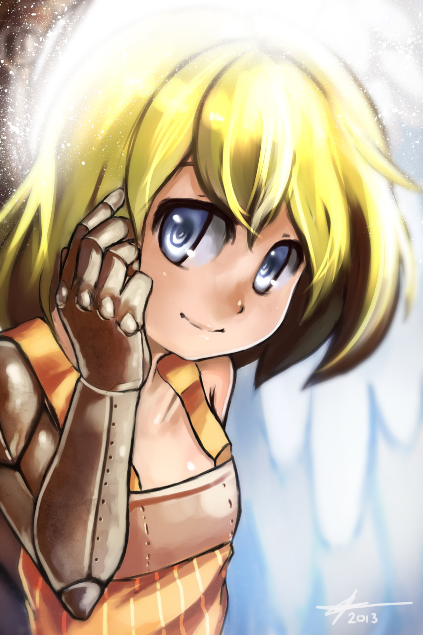 Safebooru - 1girl 2013 absurdres angel angel wings blonde hair blue eyes borrowed character bust ...