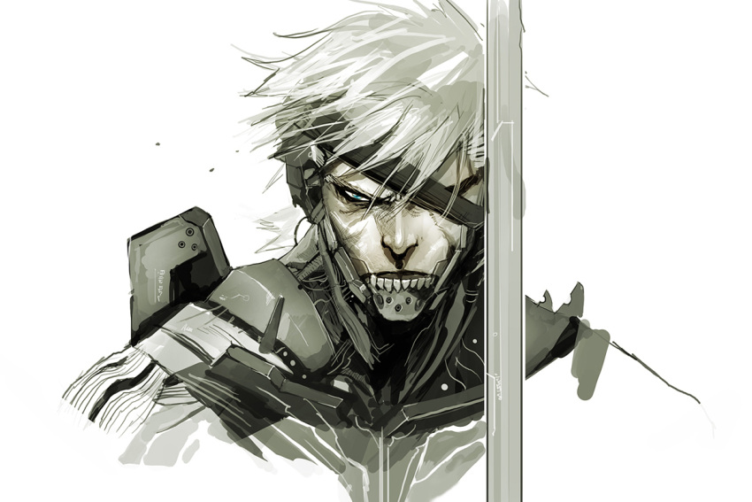 Safebooru - 1boy blue eyes bust cyborg eyepatch metal gear (series ...
