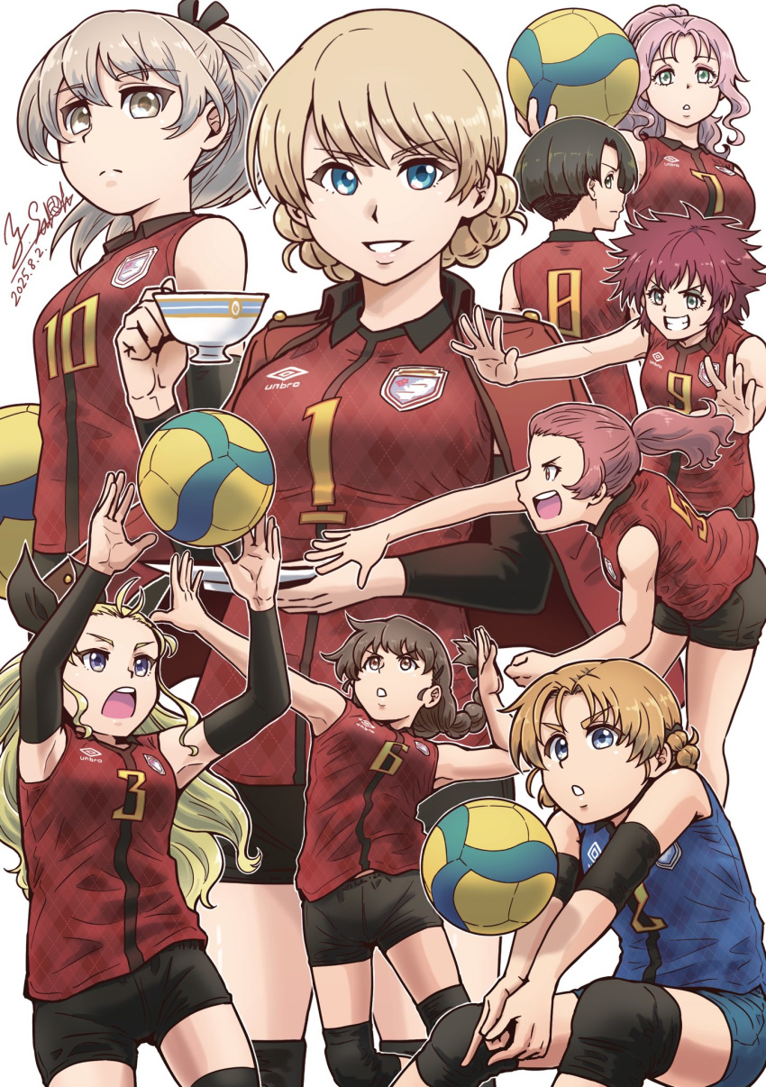 Safebooru - 6+girls alternate hairstyle artist name assam (girls und ...