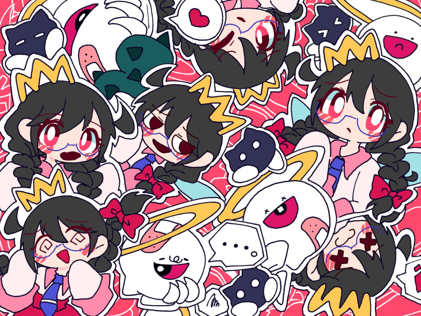 Safebooru - ... 1girl bandaid black hair bow crown fairy fairy wings ...