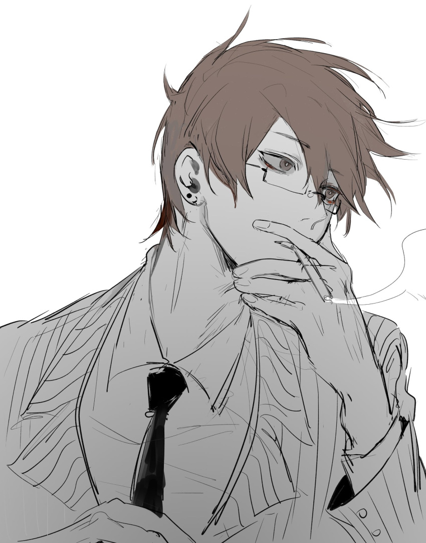 Safebooru - 1boy bespectacled bossman hero brown hair buttoned cuffs ...