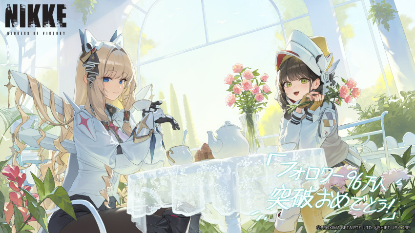 Safebooru - 2girls absurdres armored gloves beanie blonde hair blue ...